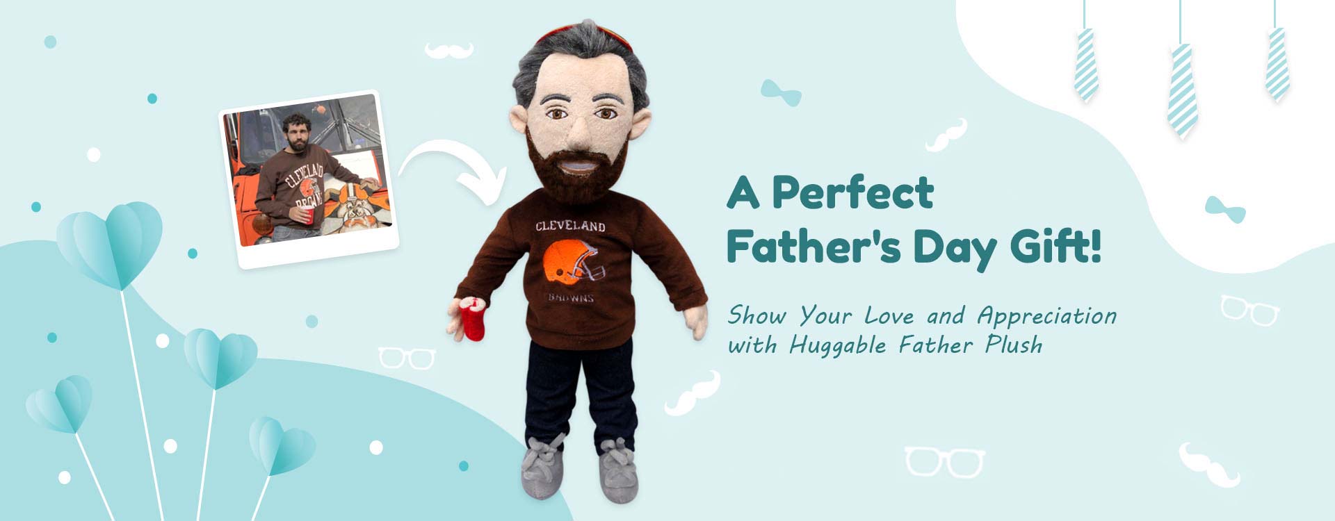 Personalized Father's Day Gift: Custom Plush Doll of Dad's Likeness